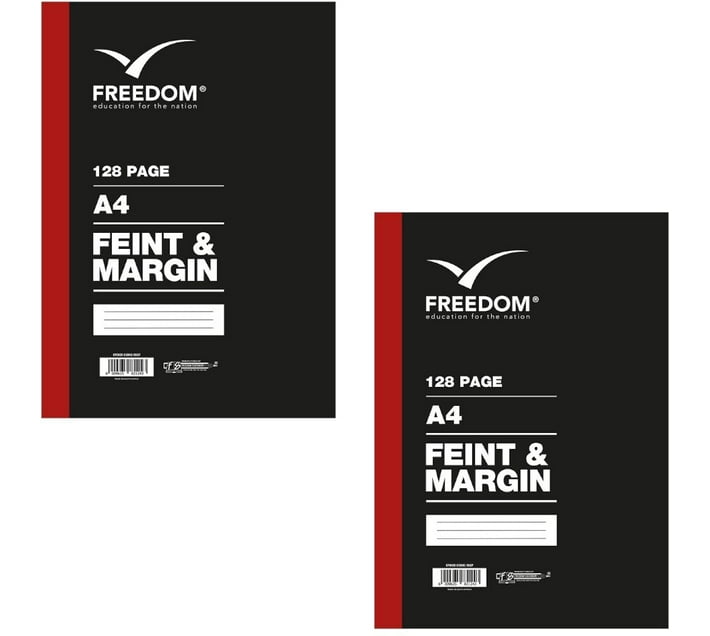 Freedom 128 Pages Counter Books A4 Notebook Feint and Margin (Black ...