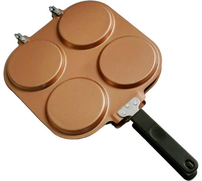 Generic Rose Gold 4-Grid Pancake Pan with Lid 1 L capacity (Stainless ...