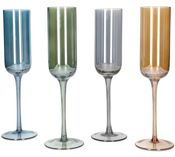 DH (Pack of 4) Crystal Champagne Glass Set | Makro