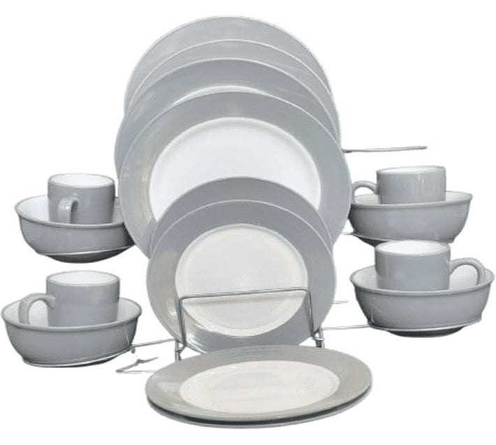 16 Piece Round Dinner Set Pack of 16 Ceramic NA Dinner Set () | Makro