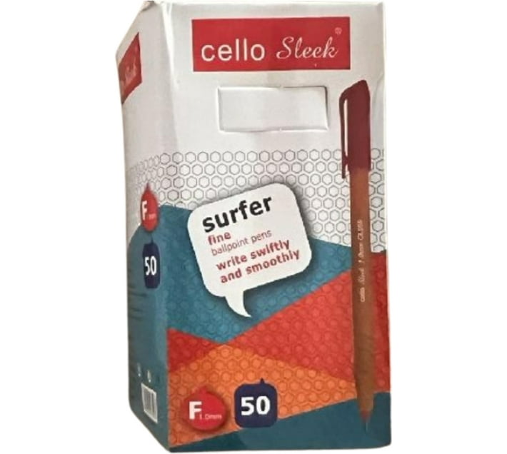 Cello 214387-2 959 Cello Sleek Ball Pen (Pack of 50, Red) | Makro