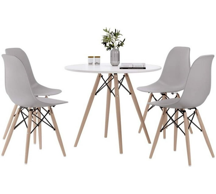 Saa Dinning Set Plastic Dining Chair (Set of 4, Finish Colour - grey ...