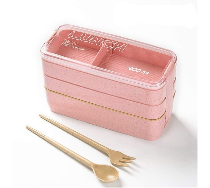900ml Portable Microwave Lunch Box 3 Layer Wheat Straw Bento Boxes ...