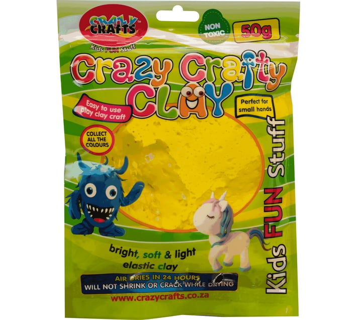 Crazy Crafts Crazy Crafty Clay 50g - Yellow Clay Art & Moulding Art and ...