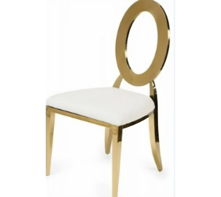 Rafiq Metal Dining Chair (Set of 1, Finish Colour - gold) | Makro