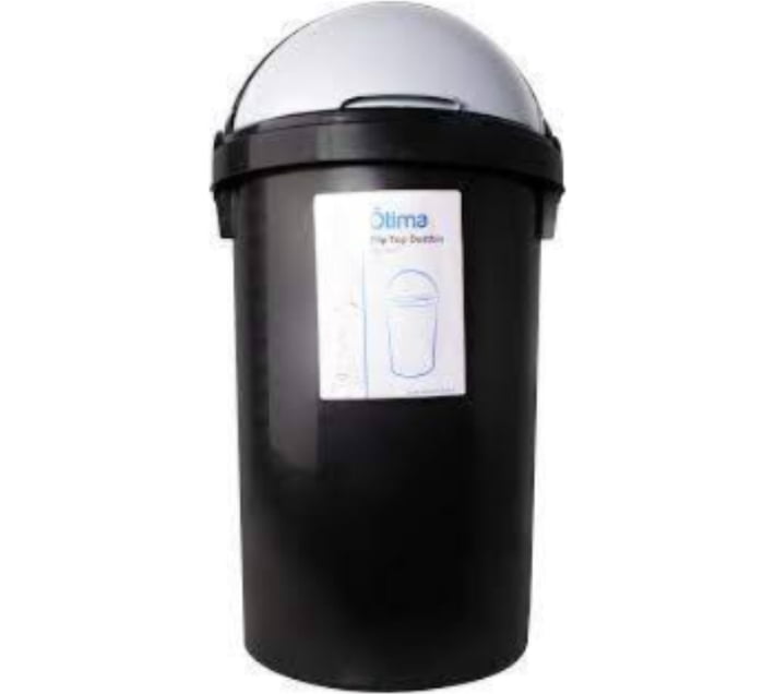 Ottima 50L Fliptop Black Plastic Dustbin (Black) | Makro
