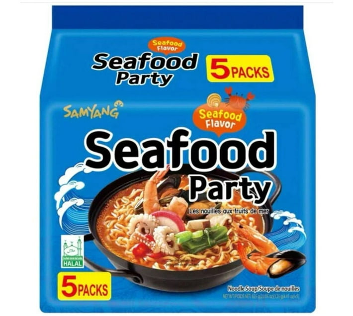 Samyang SamyangSeafoodPartyNoodles Instant Noodles Non-vegetarian (5 x ...