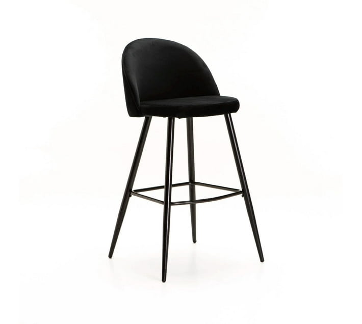 VIVIDITTO Metal Bar Stool (Finish Colour - Black, Knock Down) | Makro