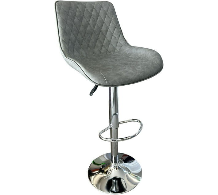 premium Leather Bar Stool (Finish Colour - Grey, DIY(Do-It-Yourself ...