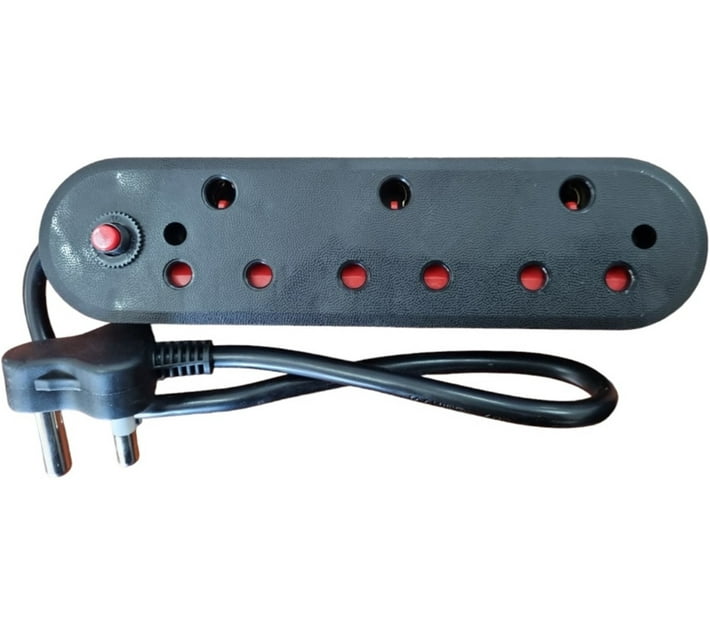 Alphacell Multiplug - 3 way 3x16a + overload Black Power Plug (Black ...