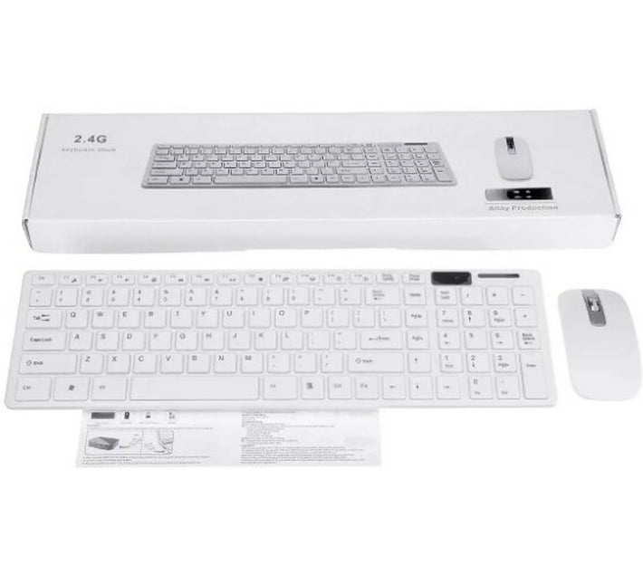 GENERIC White wireless keyboard and mouse Wireless Laptop Keyboard ...