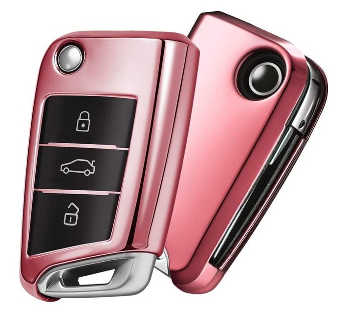 Someone’s in a Makro TPU Key Cover for VW TSi Polo Golf Tiguan - Pink Mood