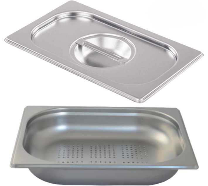 Crockery Centre Insert Half 65Mm Perforated With Lid Tray (Pack of 2 ...