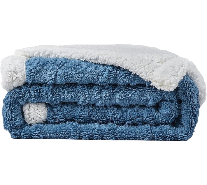 SMTE Solid Queen AC Blanket for AC Room (Polyester, Blue) | Makro
