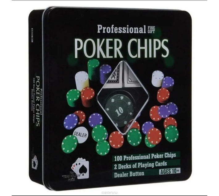 Someone’s in a Makro Poker game 100 numbered chips with box + 2 card ...