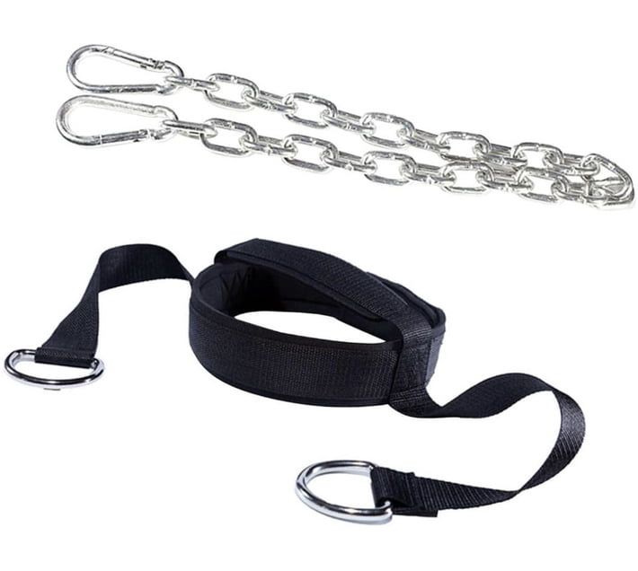 Buy HOME GYM Neck Harness with Steel Chain for Weight Lifting and ...