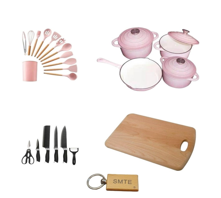 Someones In A Makro 27 Piece Cookware Bundle Combo Pink Smte