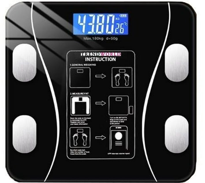 GENERIC BODY FAT SCALE Digital Bathroom Weighing Scale (Black) | Makro