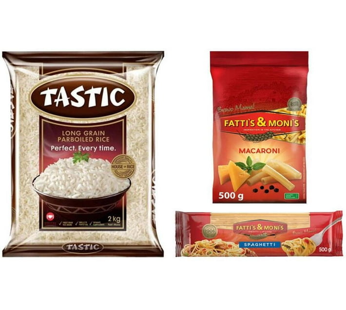 Tastic Combo of Rice, Fatti's and Moni's Boiled Rice (Long Grain) | Makro