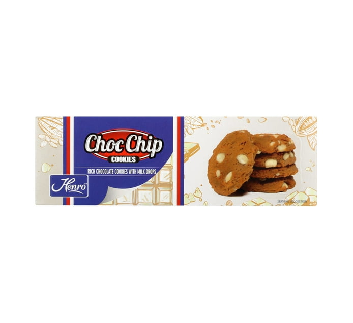 Buy Henro Chocolate Chip Cookies With Milk Drops 160g in Bulk | Makro ...
