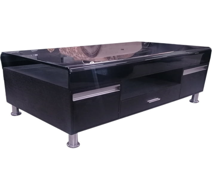 Homie L061 Solid Wood Side Table (Finish Colour - Black, Pre-assembled ...