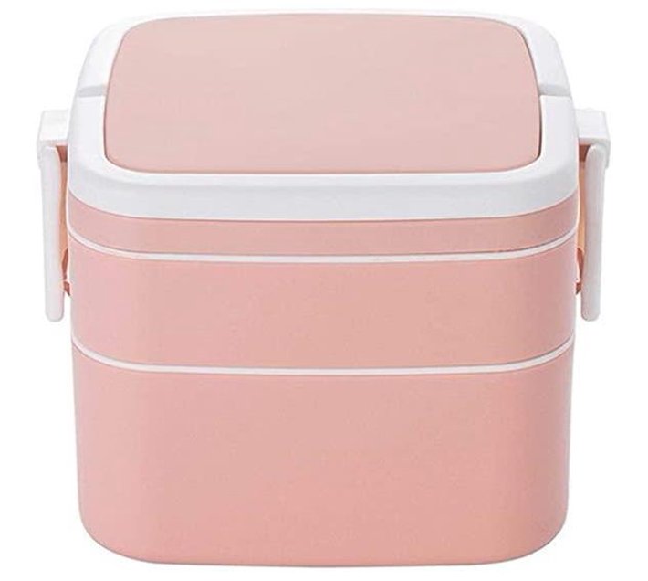 Someone’s in a Makro PSM Double-layer Portable Lunch Box With Lid Pink Mood