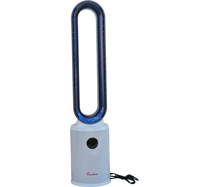 Condere 5 L Tower Air Cooler (White, Brown, Bladeless Tower Fan, 38 ...