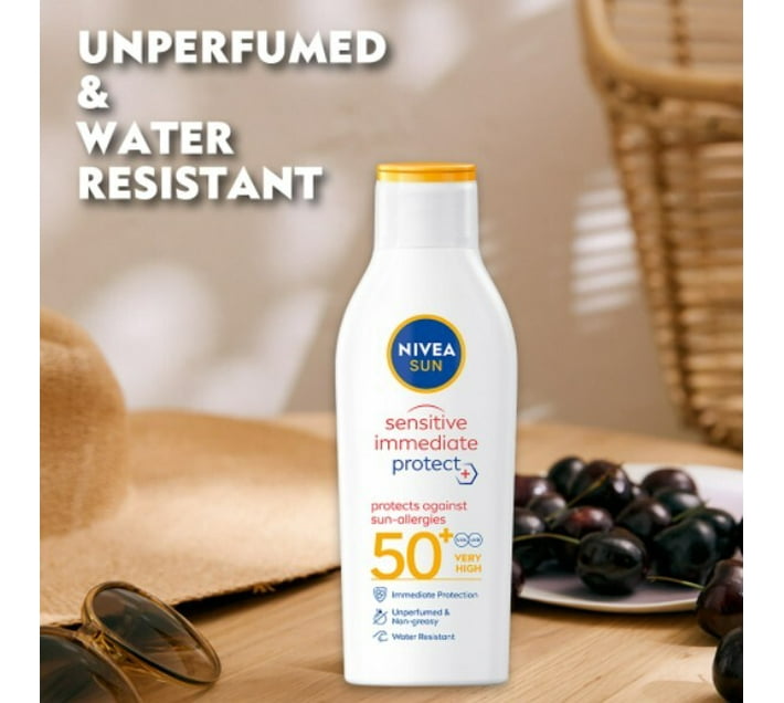 Buy Nivea Sunscreen - SPF 50+ Sun Sensitive Immediate Protect Lotion ...