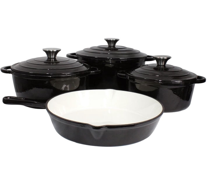 Buy cast iron black 30987 Non-Stick Coated Cast Iron Cookware Set (7 ...