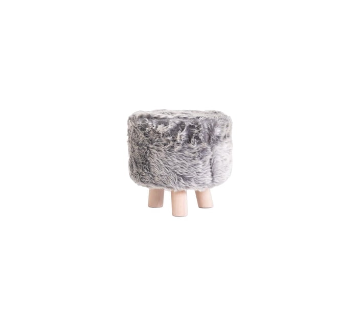 Someone’s in a Makro Jen Fur Stool - Light Grey Mood