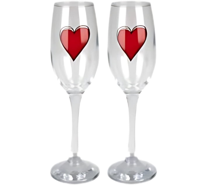 AZ DECOR (Pack of 2) 001-091418 Champagne Glass (150 ml, Glass, Clear ...