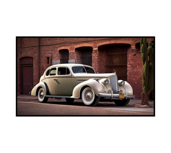 Someone’s in a Makro Framed Canvas Art - Packard Super Eight Vintage 1940- B1502 Mood