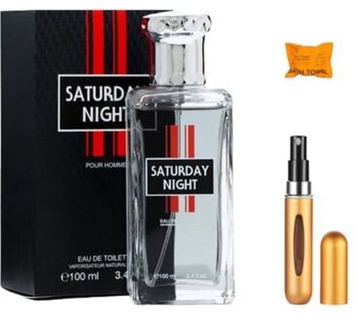 Saturday Night Perfume & Mini Perfume Spray Bottle & Travel Towel Eau ...