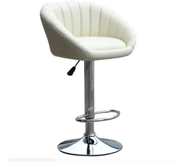 Kitchen World Leather Bar Stool (Finish Colour - White, Knock Down) | Makro
