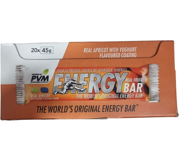 PVM Real Apricot Energy Bars 45g Pack of 20 High Fiber (45 g, Pack of ...