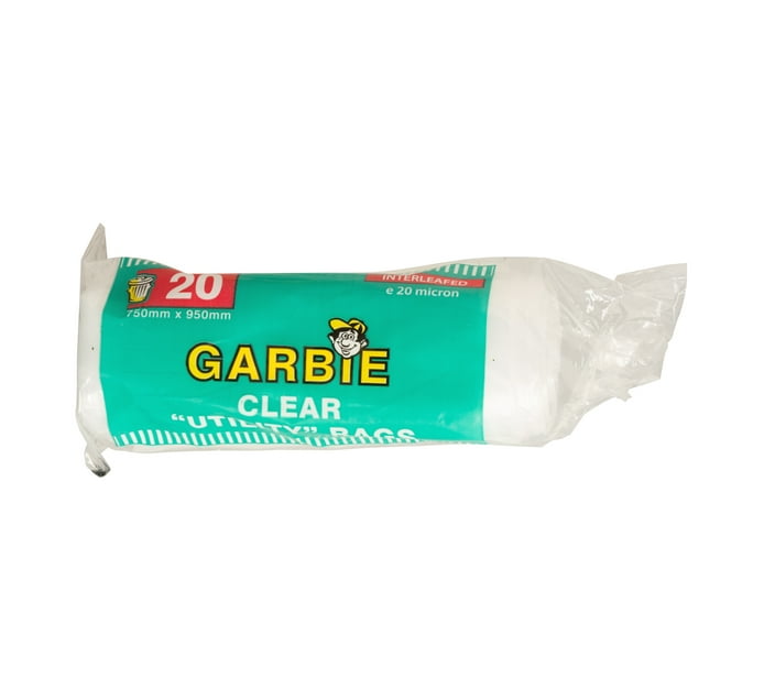 Buy Garbie Clear Utility Refuse Bags 20 Pack 750mm x 950mm in Bulk ...