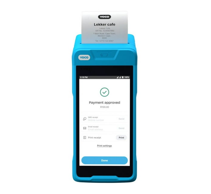 Buy Yoco Khumo Print Touch Screen Thermal POS Machine (Blue) in Bulk ...