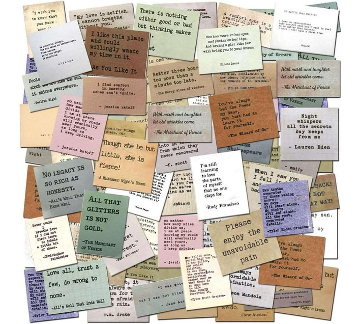 Cart In Mart 240 Piece Vintage Retro Style Motivational Quote Scrapbook ...