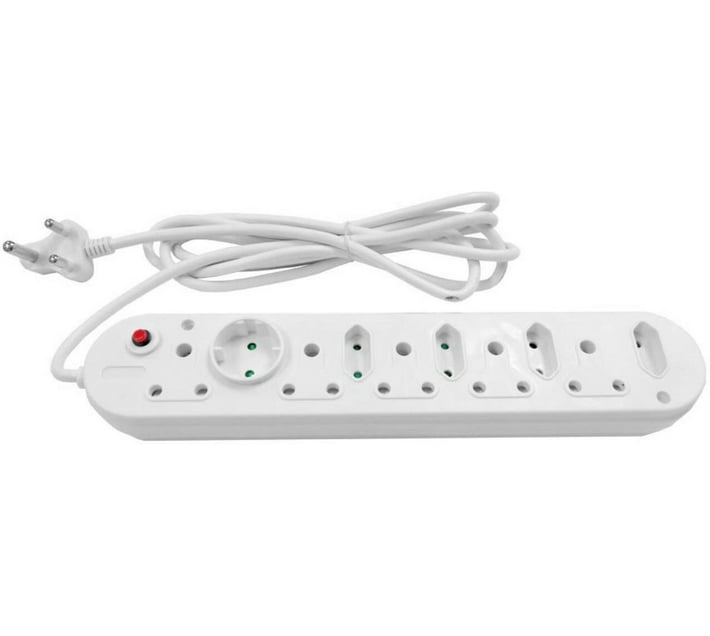 MP-10W3M 10 Socket Extension Boards (White, 3 m) | Makro