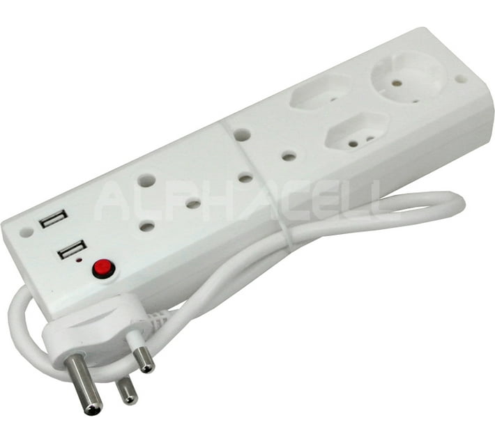 Alphacell Multiplug - 5 way 2X16a,2xnew16a,schuko 5a,2XUSB Power Plug ...