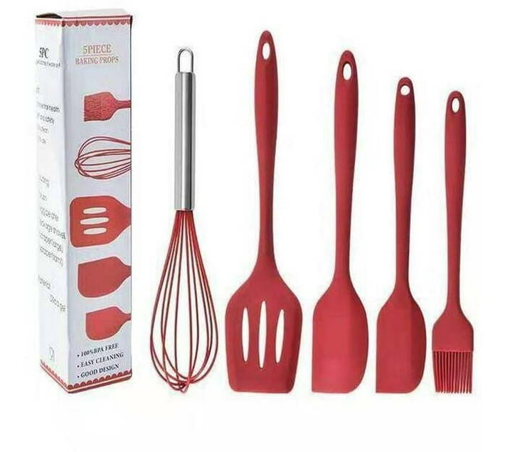 Buy AD Stores 5piece Baking Props - Red Silicone Baking Tools Kitchen ...
