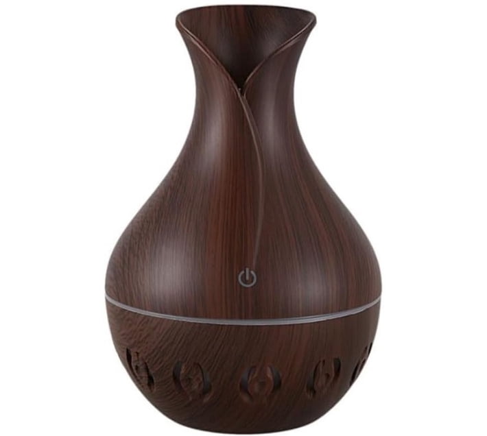 Ultrasonic Room 200ml Dark Hollow Wood Grain Finish Humidifier () | Makro