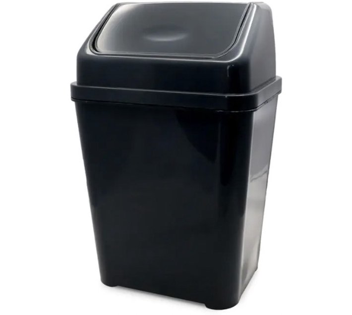 az decor 8126 Plastic Dustbin (Black) | Makro