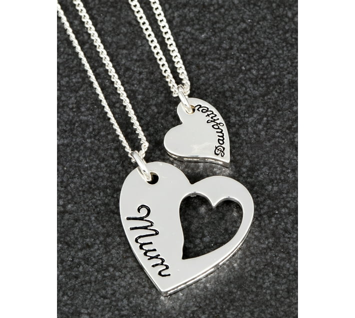 Equilibrium Silver Plated Pendant interlinking Necklace Set Mum ...