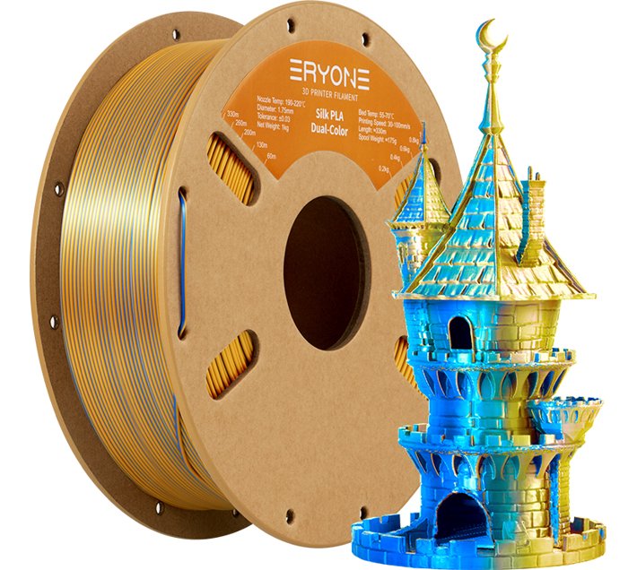 ERYONE Dual Colour Gold & Blue 3D Printer Filament (Multicolour) | Makro