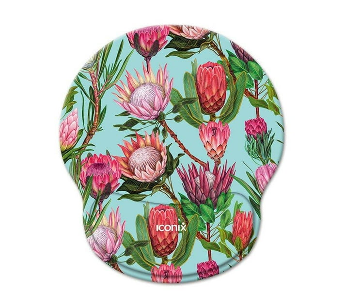 Someone’s in a Makro Pink Protea Mouse Pad with Gel Wrist Guard Support ...