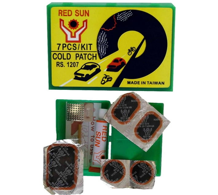 Red Sun Cycle Repair Kit - 10/Card Tubed Tyre Puncture Repair Kit ...