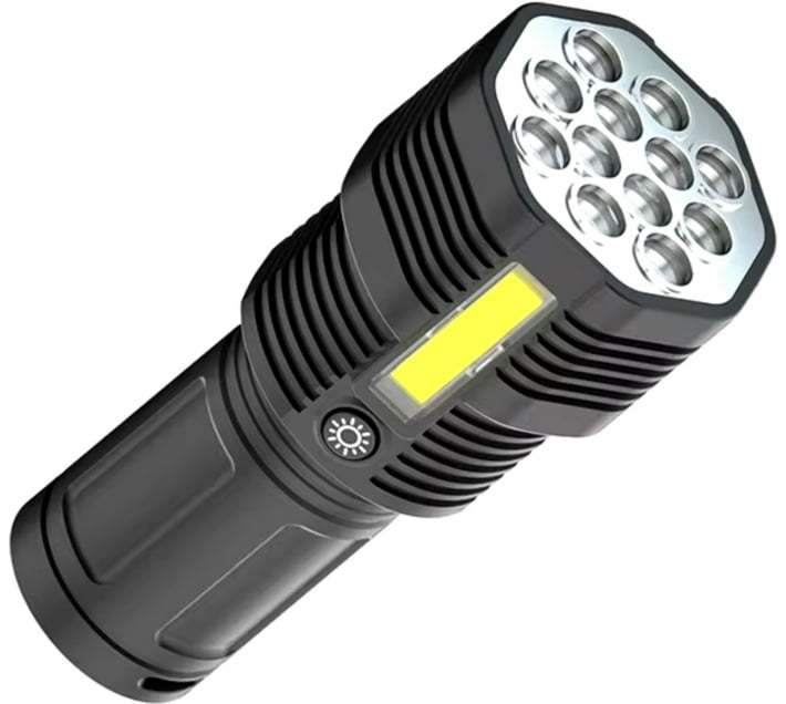 Generic Multifunction Cob Torch (Black, 15.5 cm, Rechargeable) | Makro