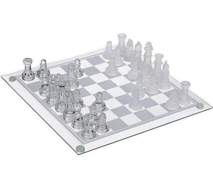 Generic Small 32 Pieces Of Glass Chess Set 20 cm Chess Board (White ...