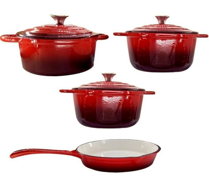 Totally Home Cast Iron Dutch Oven Cookware Pot 7 Pcs Set Pot with Lid 1 ...